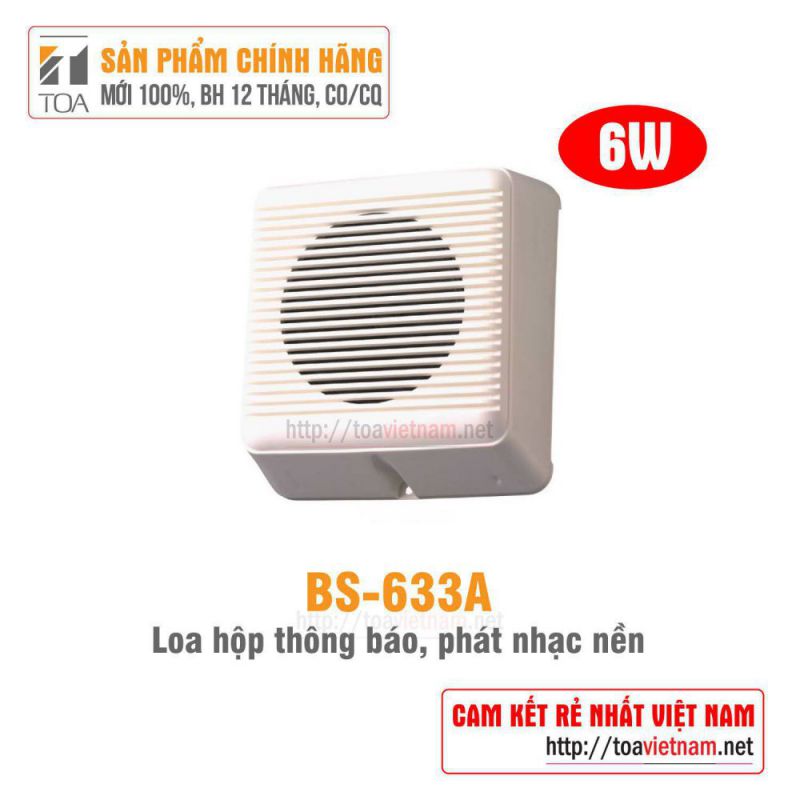 Loa hộp treo tường 6W: TOA BS-633A - toavietnam.net