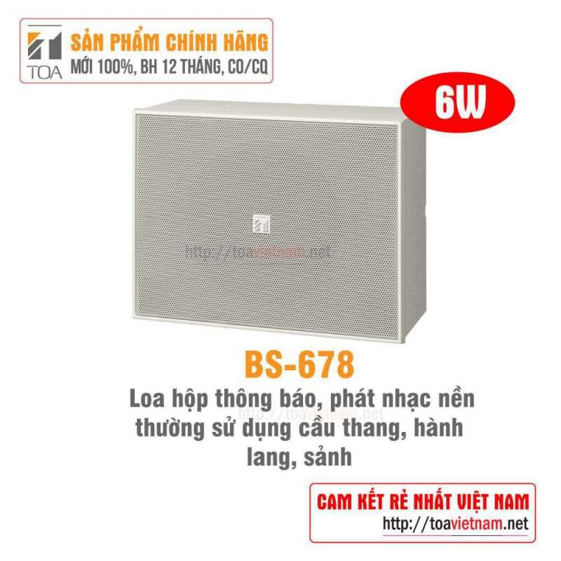 Loa hộp treo tường 6W: TOA BS-678 - toavietnam.net